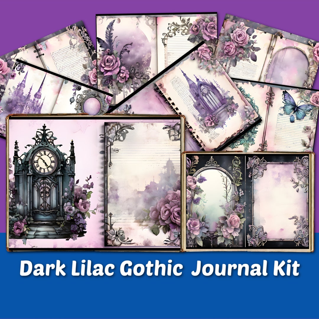 Gothic Journal Pages Kit Printable Blank Vintage Women Roses Collage ...