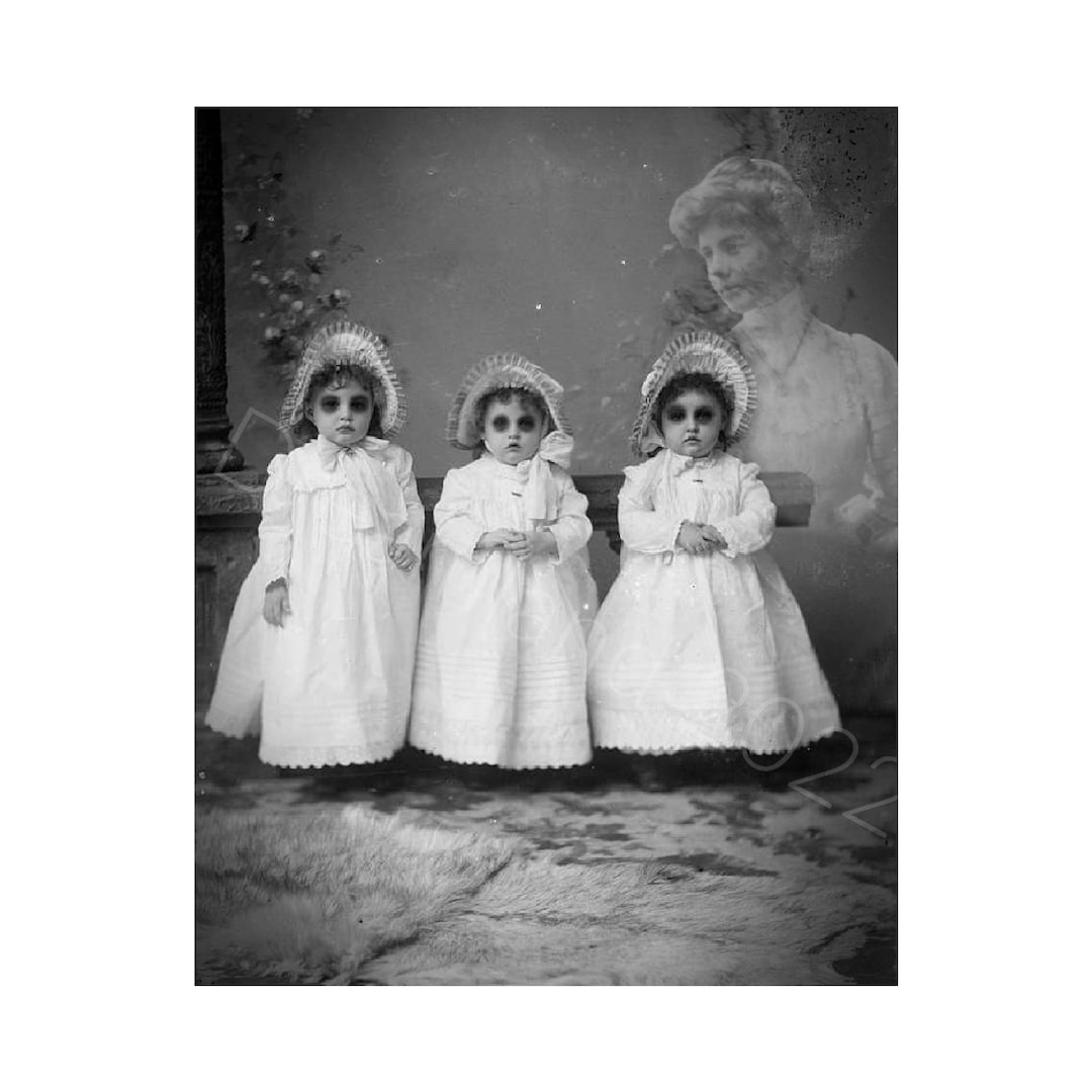 Creepy Triplets Photo Victorian Ghost Sisters Family Vintage Printable ...