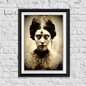 Possessed Woman Photo Vintage Demon Portrait Horror Printable Old ...