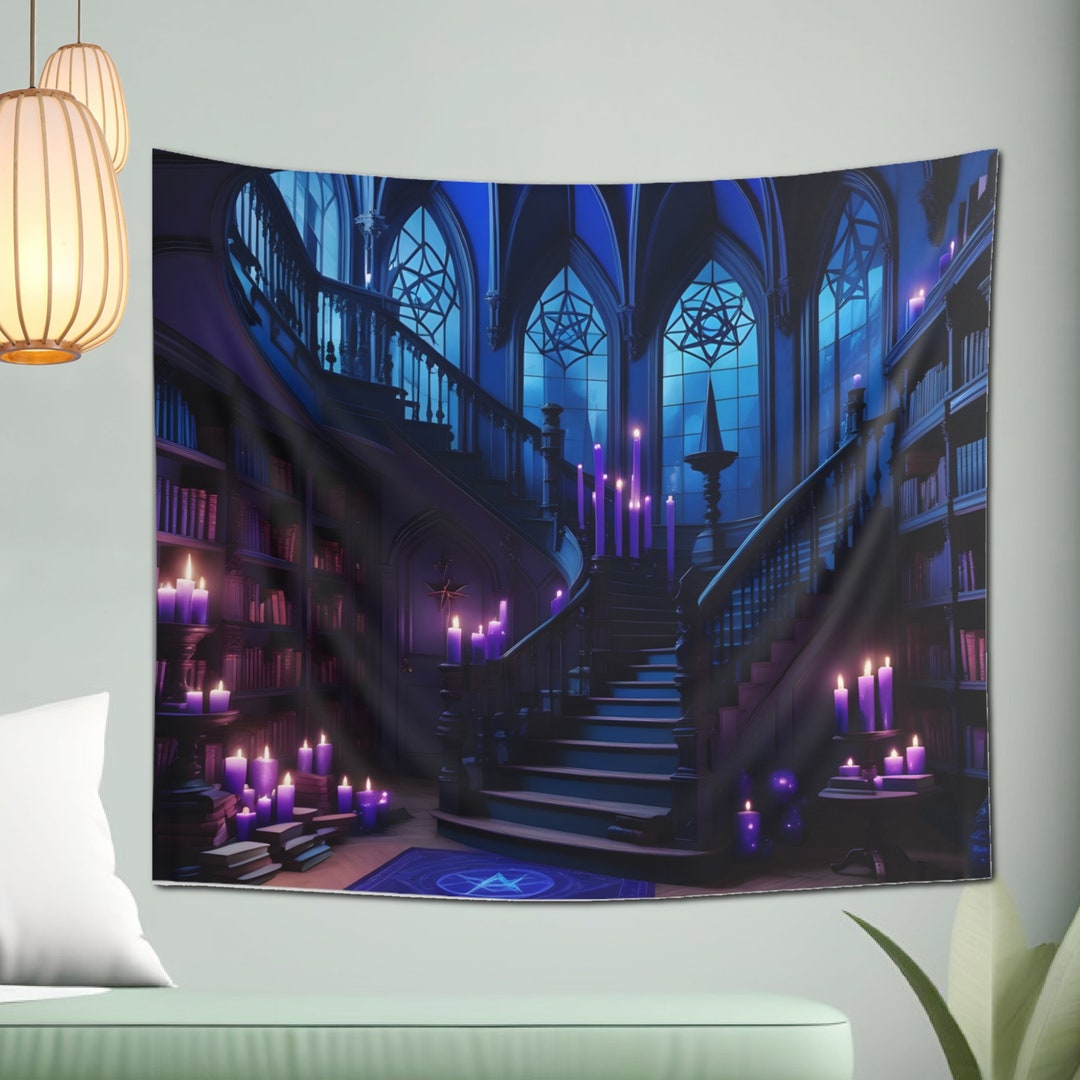 Enchanted Magical Library Witchy Magic Gothic Indoor Wall Hanging ...