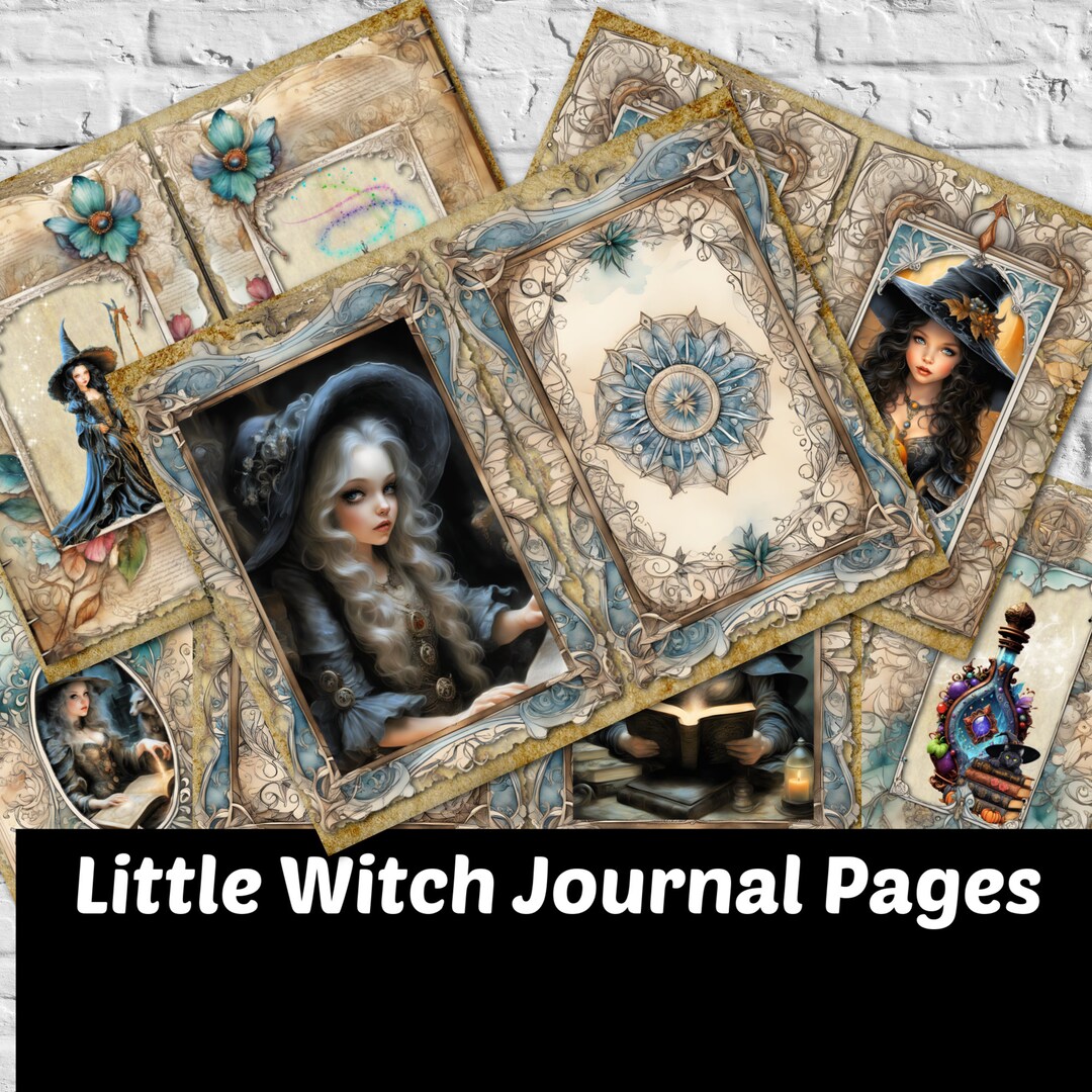 Witch Journal Pages Shabby Victorian Halloween Gothic Printable Journal ...