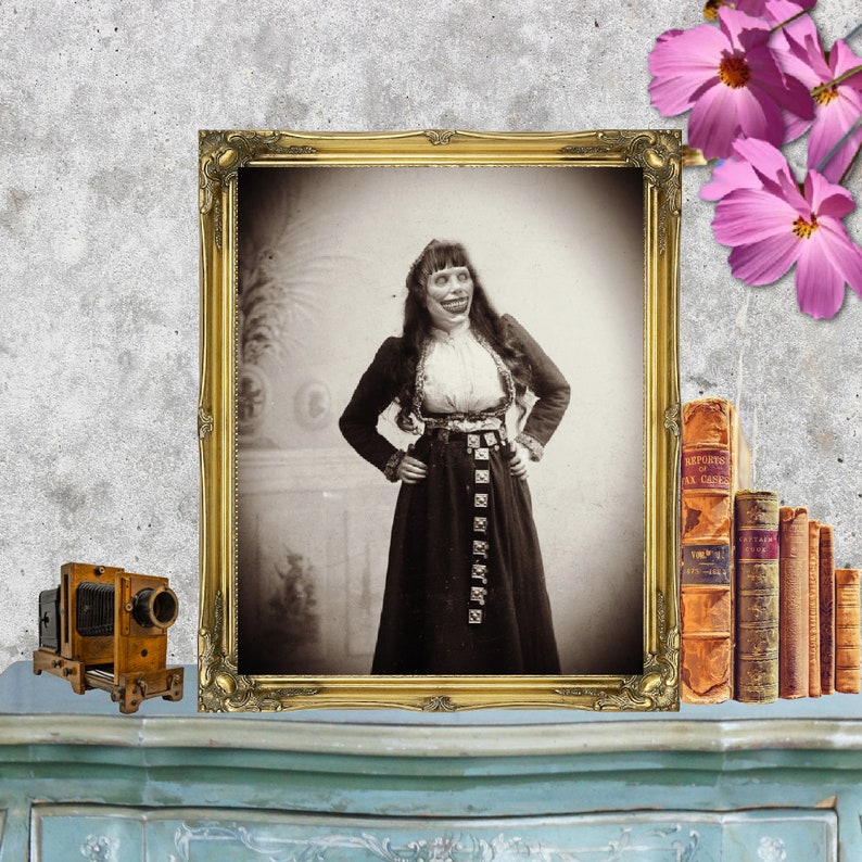 Demon Creepy Victorian Photo Horror Woman Portrait Printable - Etsy