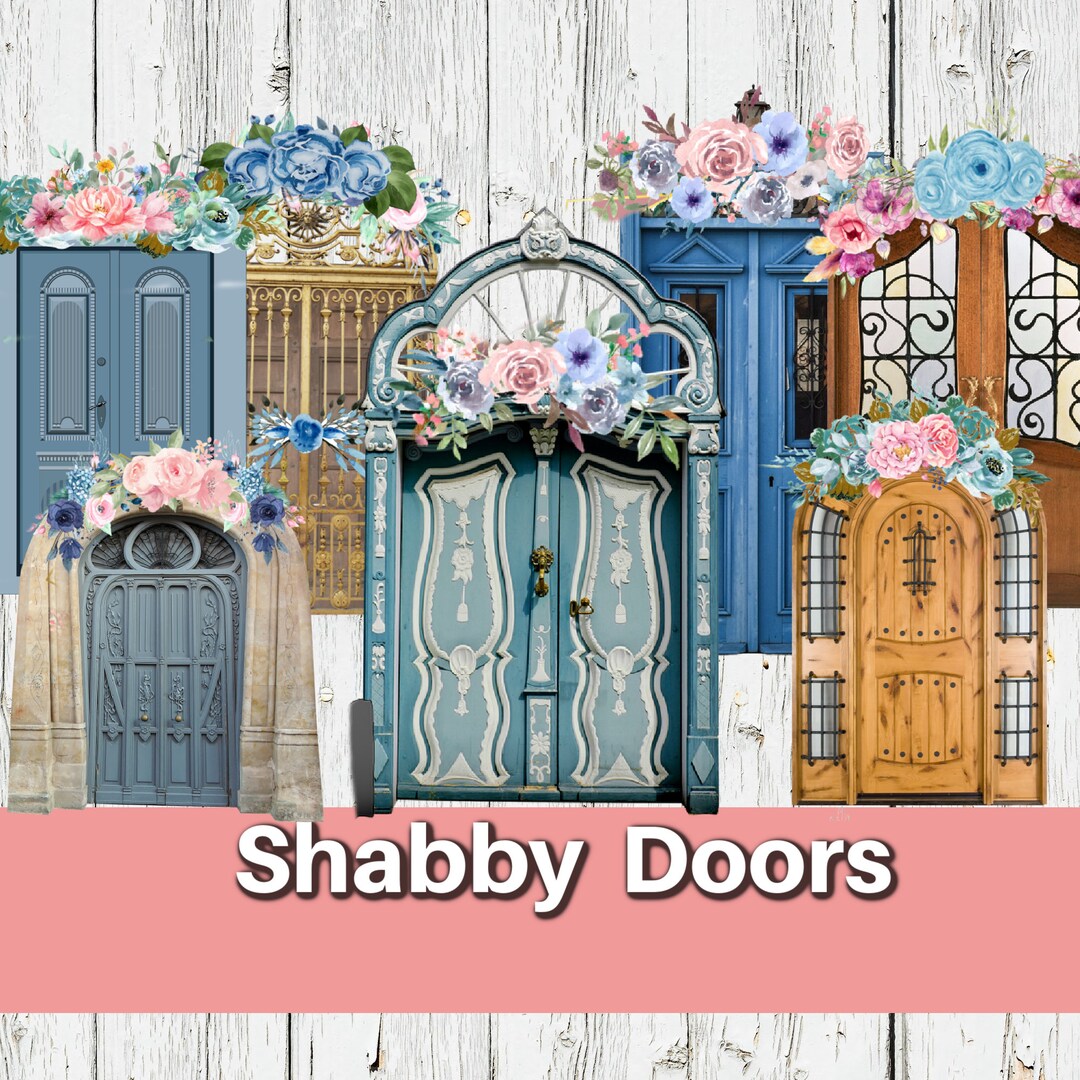 Doors Junk Journal Supply Printable Floral Wood and Painted Doors That ...