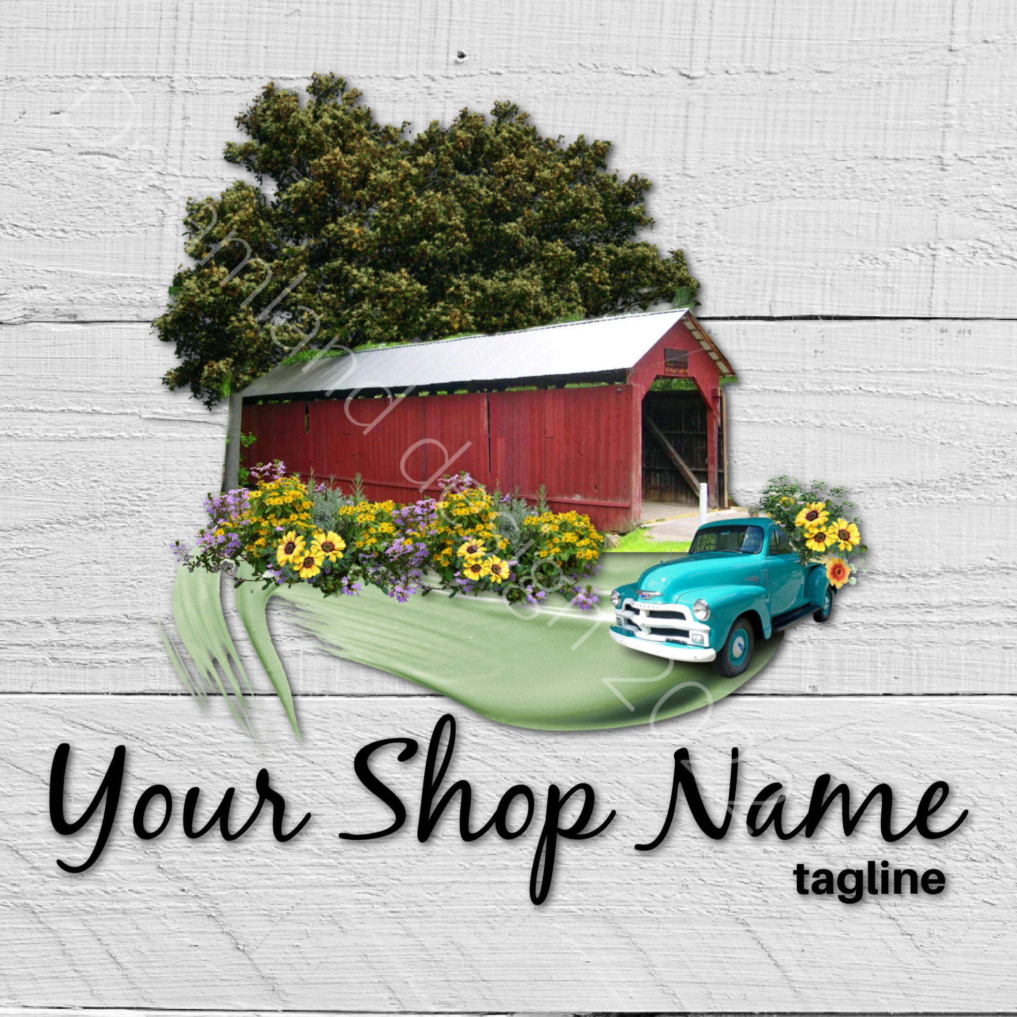 Covered Bridge Etsy Shop Banner Logo Design Premade Vintage - Etsy Canada