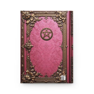Pentagram Journal Pink Witchy Personalized Moon Phase Hardcover Notebook Book of Shadows ...