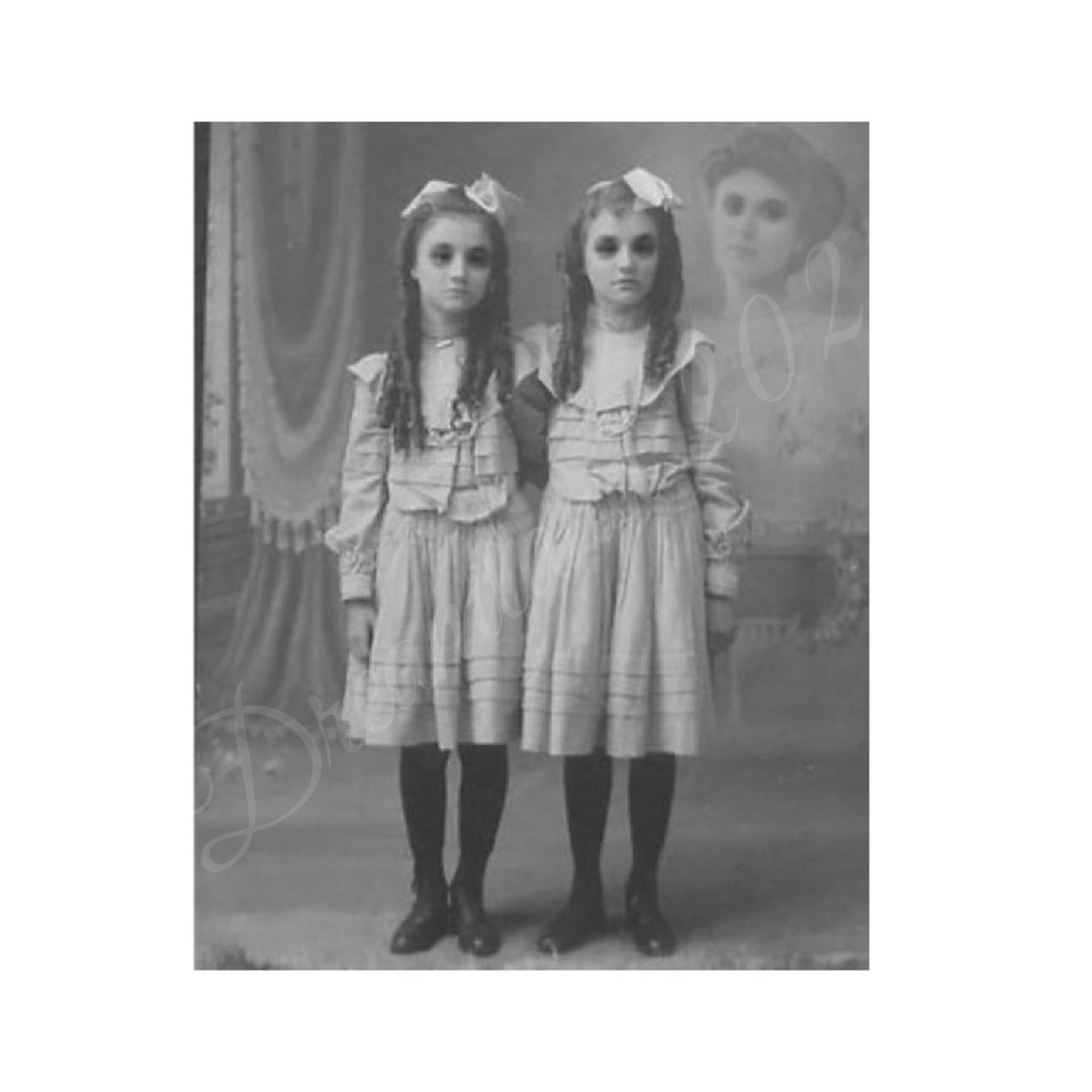 Ghost Photo Victorian Children Twins Vintage Printable Black Eyed ...
