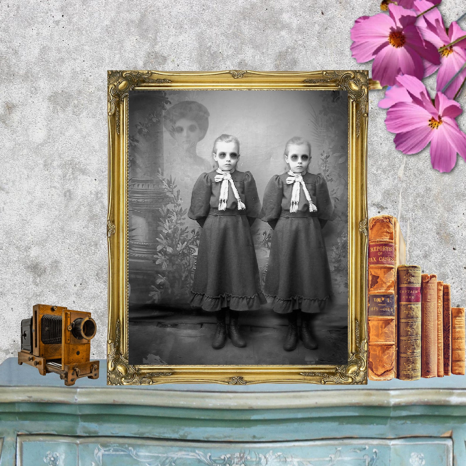 Ghost Twins Photo Victorian Children Vintage Printable Black Eyed ...