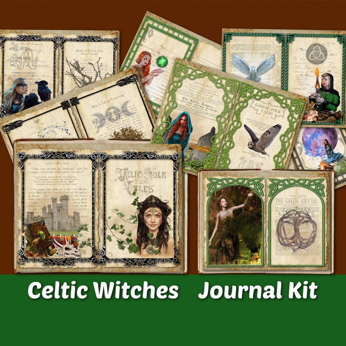 Celtic Witches Journal Pages Kit Halloween Magic Printable - Etsy