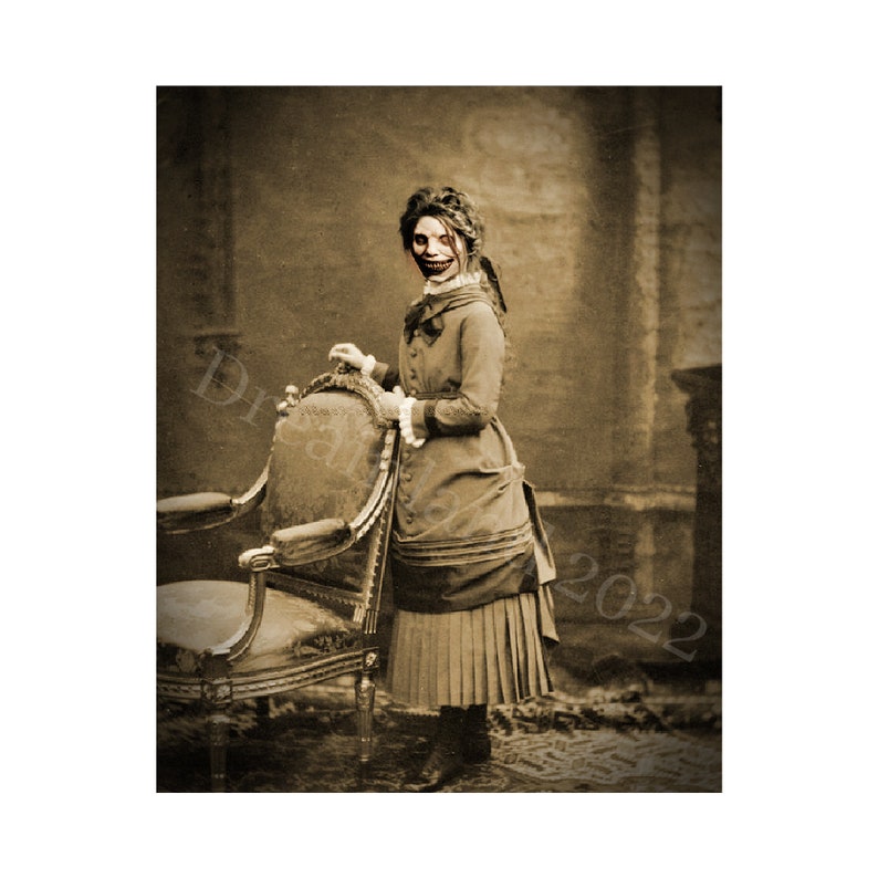 Creepy Girl Demon Portrait Vintage Horror Printable Victorian - Etsy