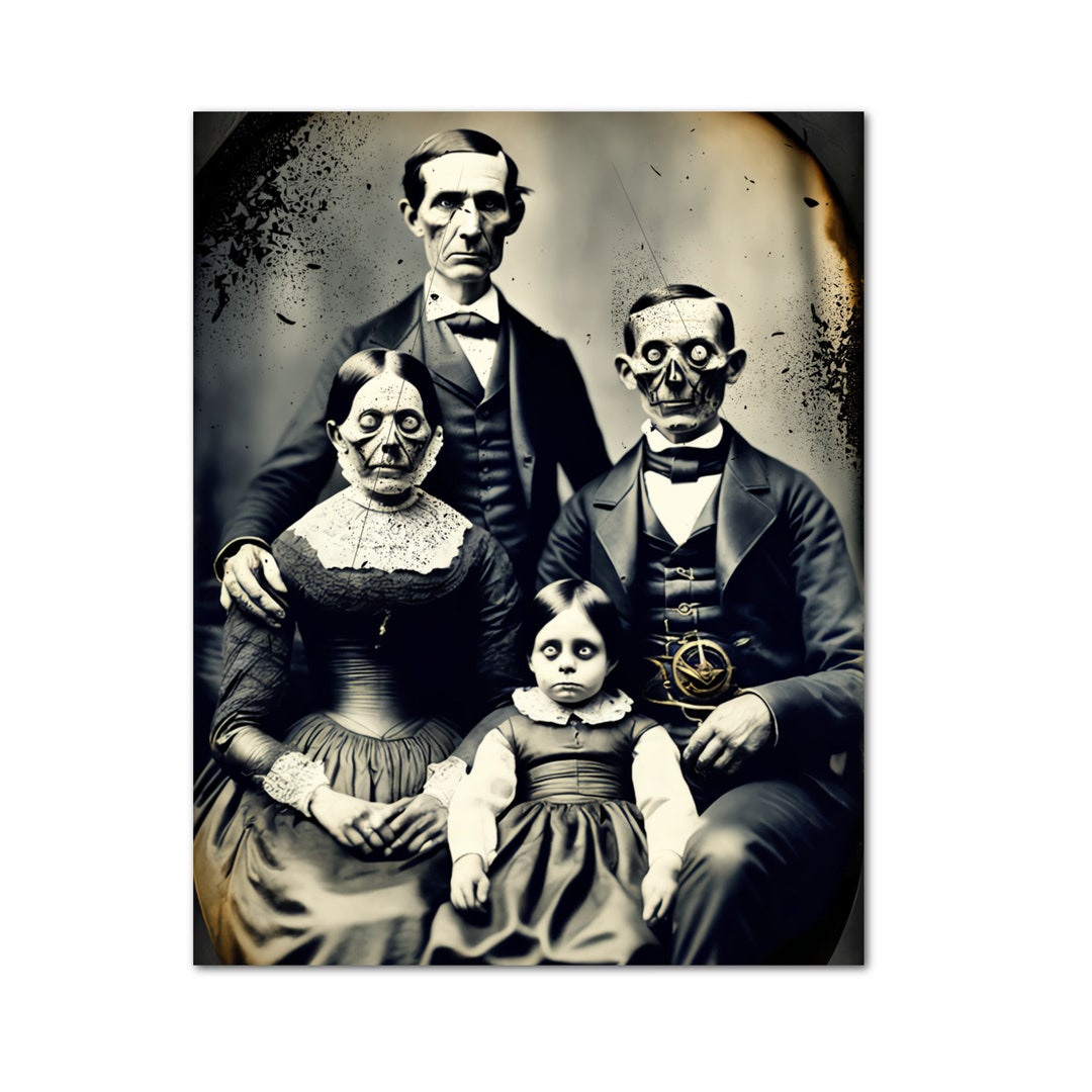 Creepy Family Print Photo Vintage Scary Printable Horror Wall Art ...