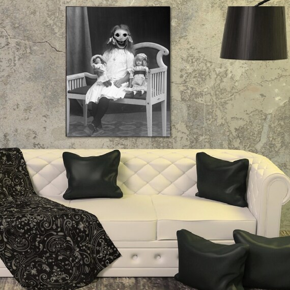 Scary Demon Face Behind The Sofa