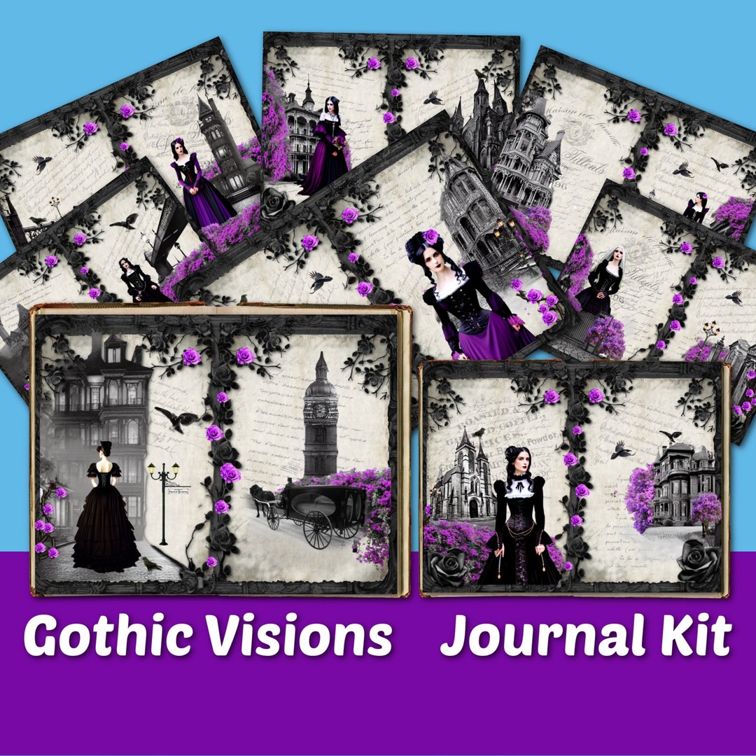 Junk Journal Pages Kit Roses Gothic Visions Printable Blank Vintage ...