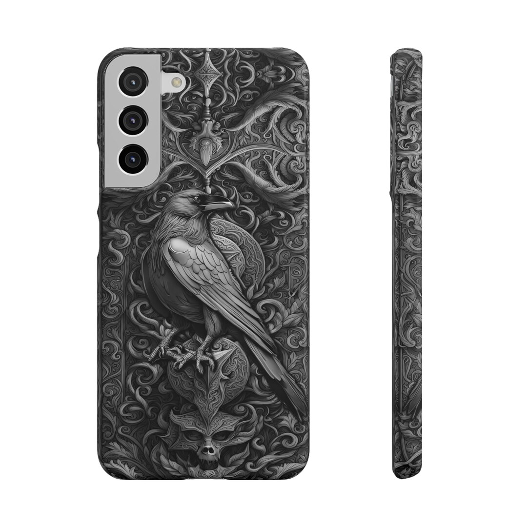Cothic Raven Phone Case Black Dark Acedemia Floral Edgar Allan Poe ...