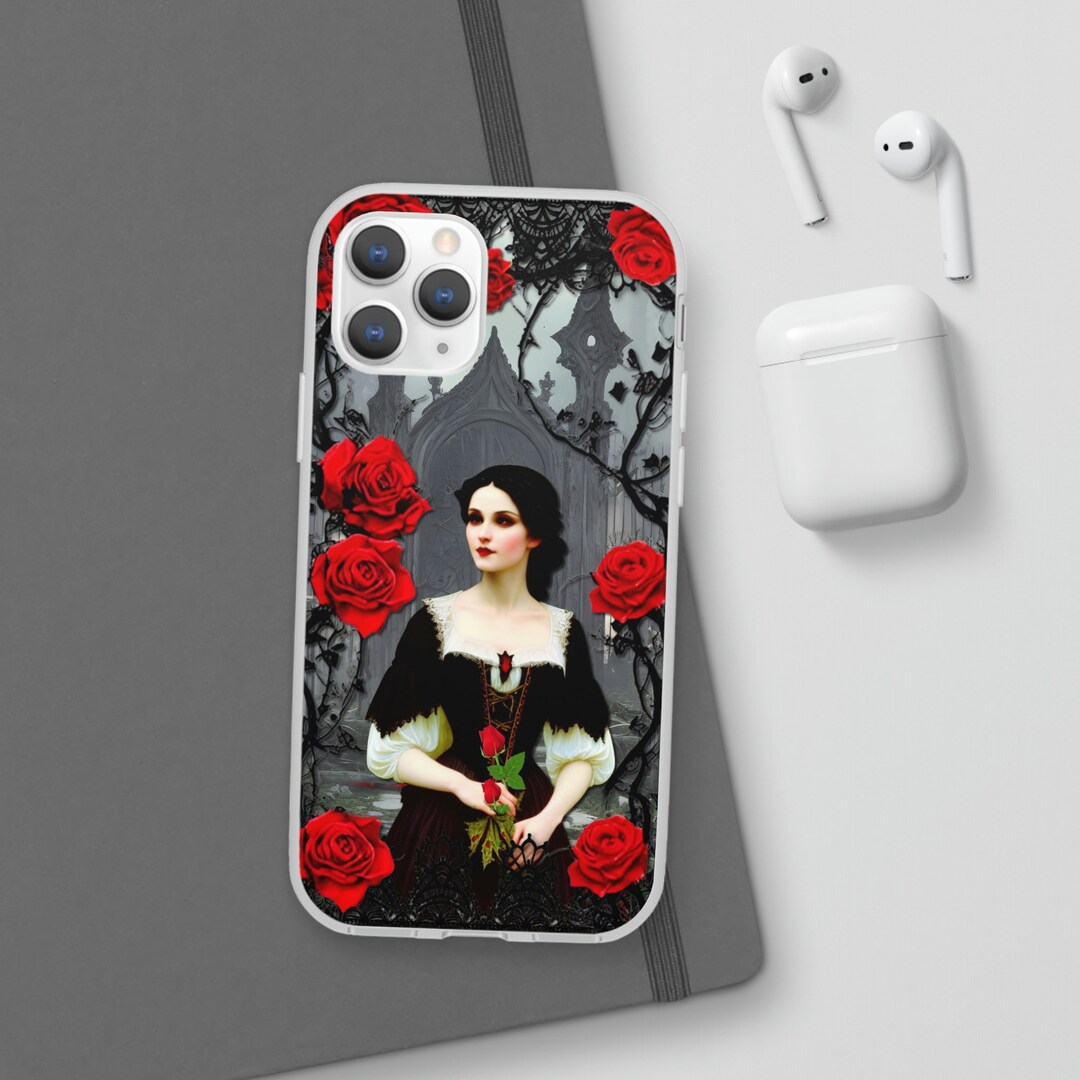Gothic Roses iPhone Flexi Case Dark Tangled Red Rose Aesthetic Vintage ...