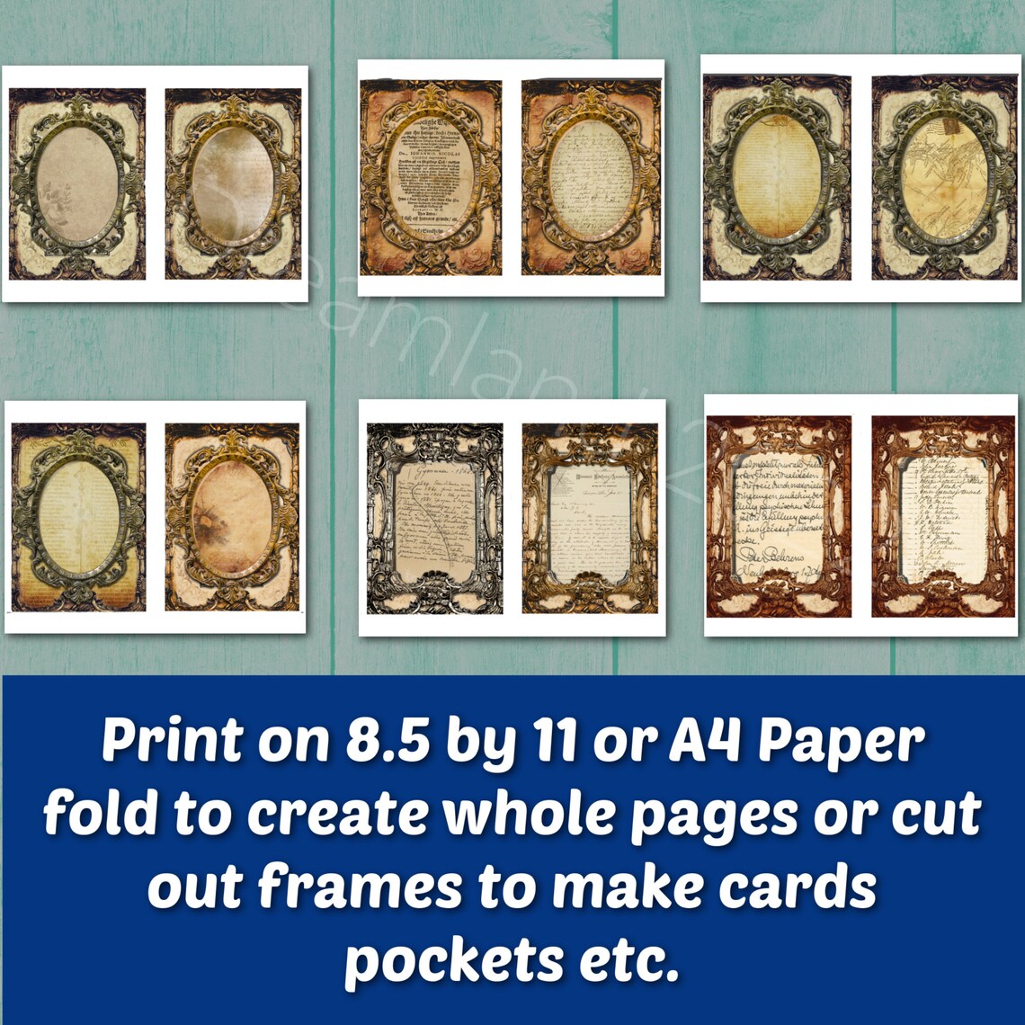 Frames Junk Journal Supply Printable Kit Antique Gothic Dark - Etsy