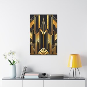 Art Deco Geometric Wall Art Canvas Poster Print Living Room Gatsby ...