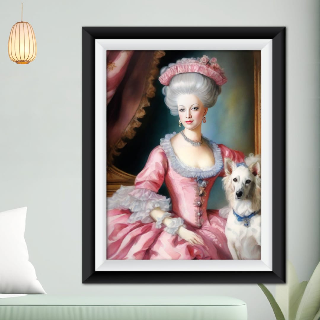Marie Antoinette Portrait Oil Painting Print Pink Rococo 18th Century ...