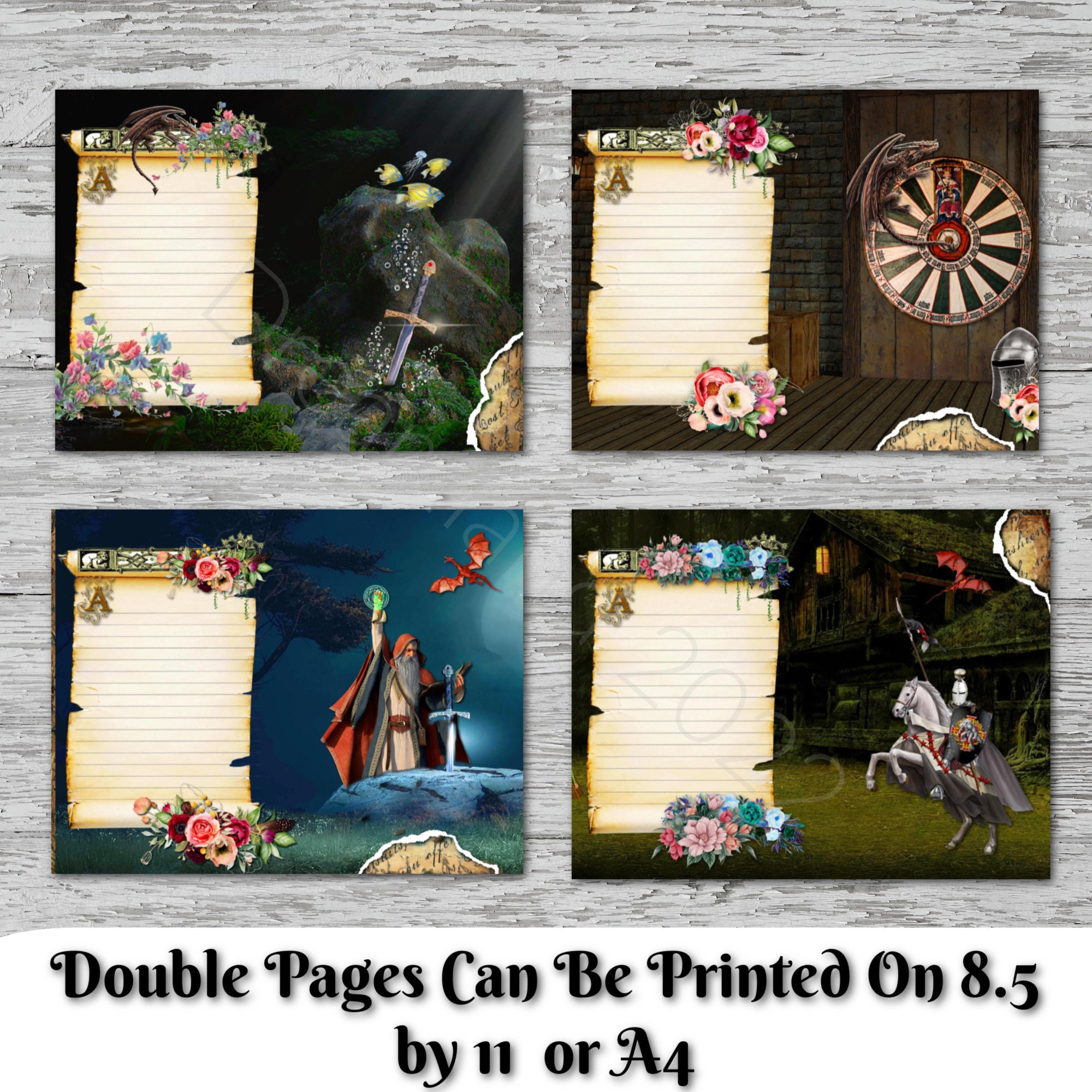 Printable Journal Pages Fairytale Princess King Authur - Etsy