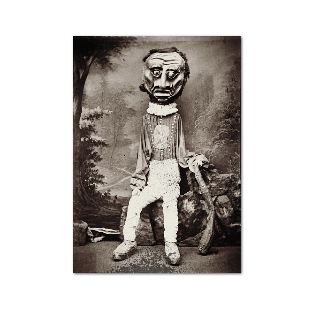 Creepy Victorian Man Mask Portrait Horror Printable Old Photo Wall Art ...