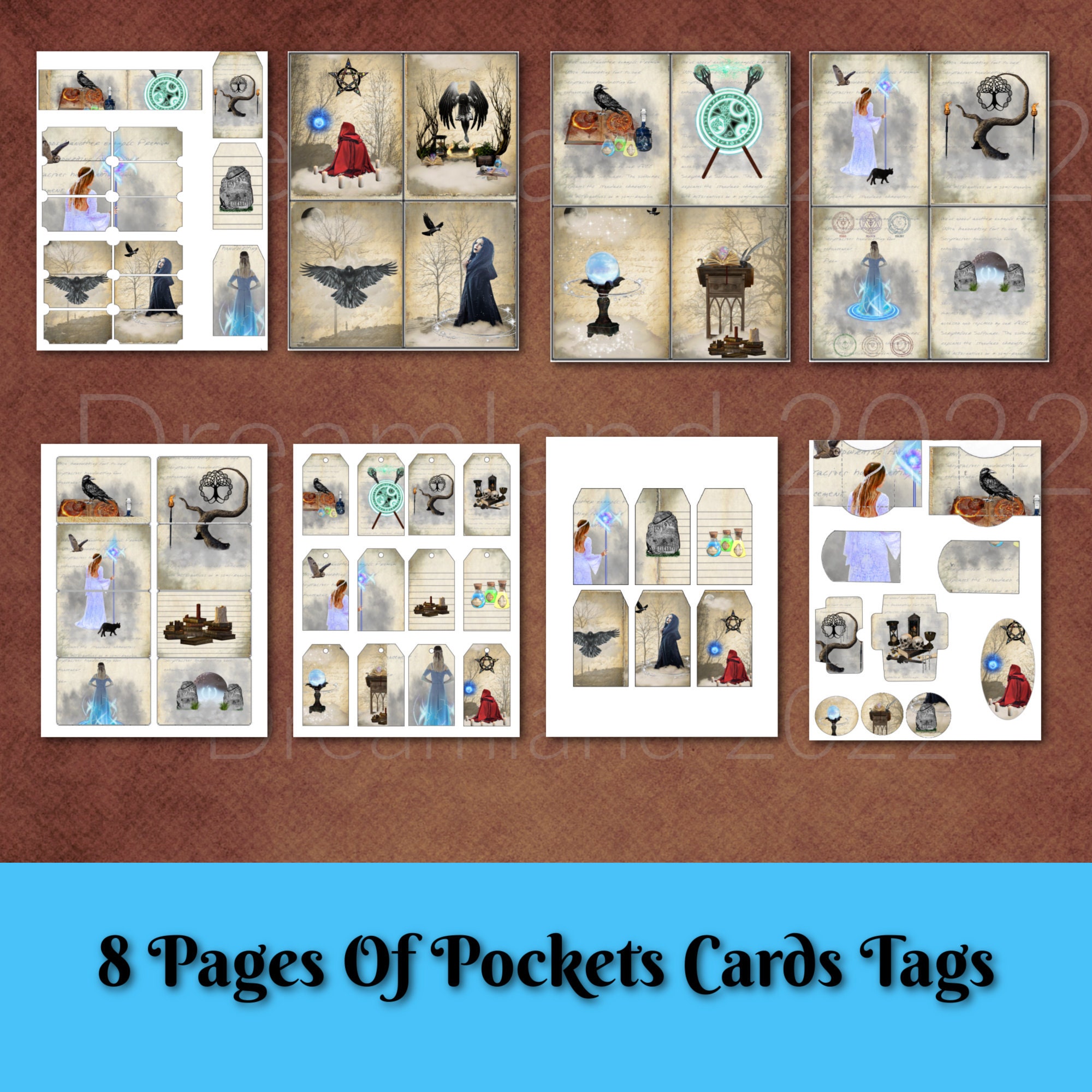 Magic Journal Pages Kit Printable Season of Witch Blank Wizard - Etsy