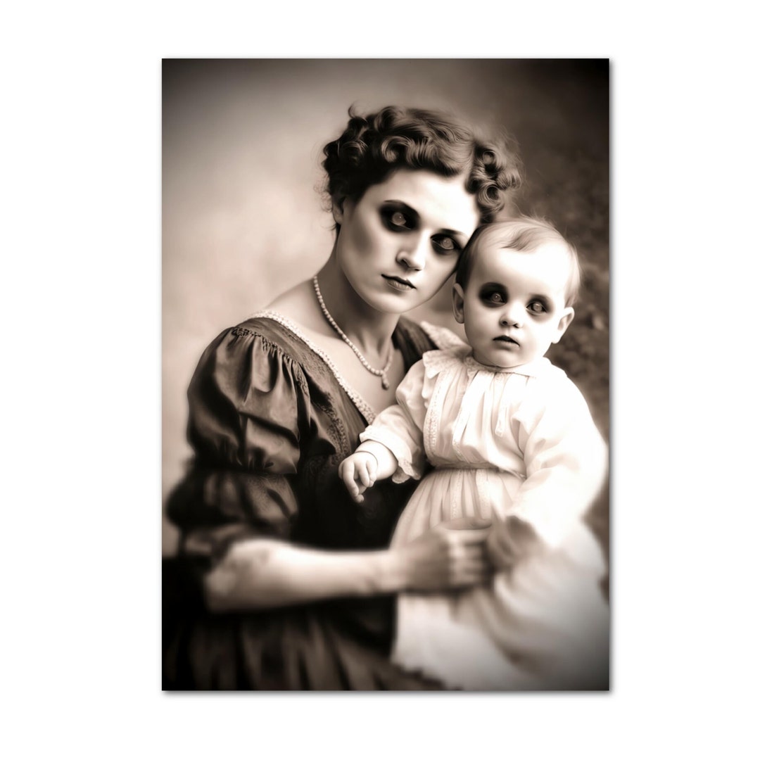 Creepy Woman Child Victorian Ghost Portrait Horror Printable Old Photo ...