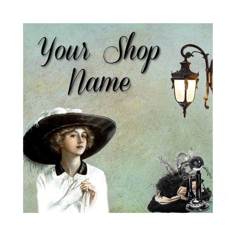Etsy Logo Banner Cover Shabby DIY Icon Vintage Woman Hats - Etsy