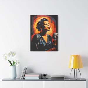 Art Deco Jazz Singer Canvas Speakeasy Wall Art Blues Music Print Pop ...