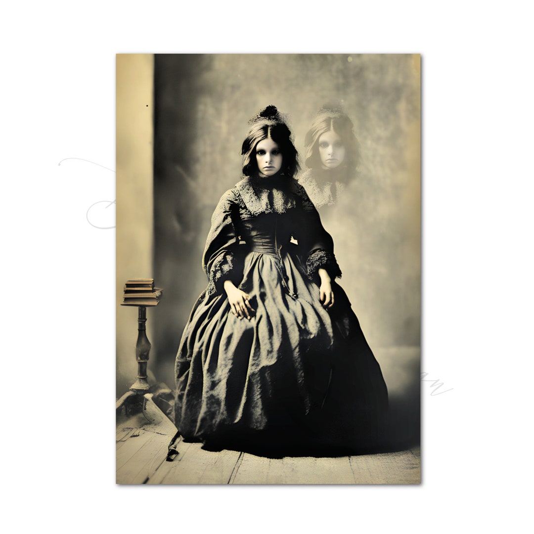 Creepy Girl Victorian Ghost Portrait Horror Printable Old Photo Wall ...