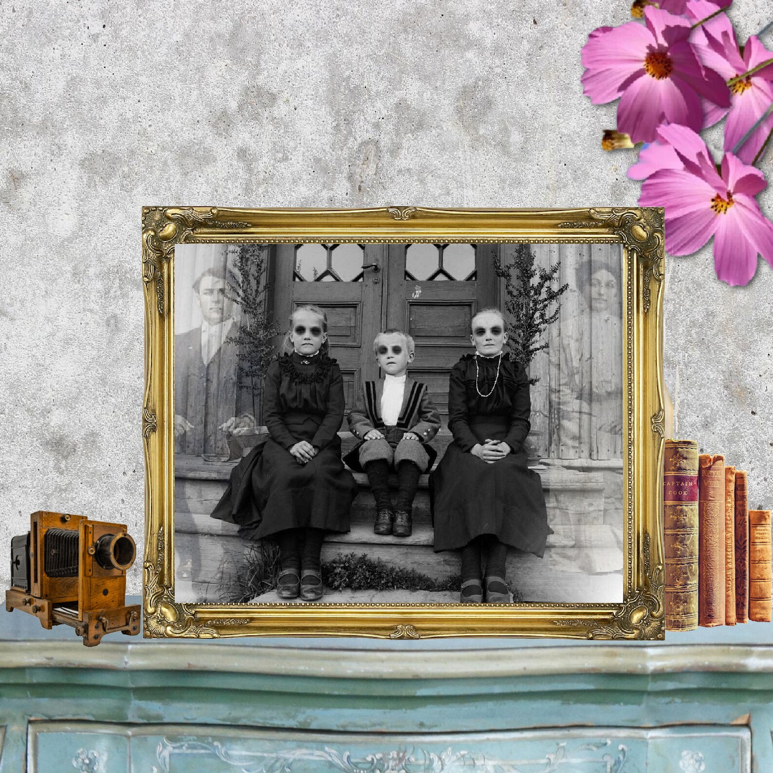 Creepy Ghost Photo Victorian Children Family Vintage Printable - Etsy