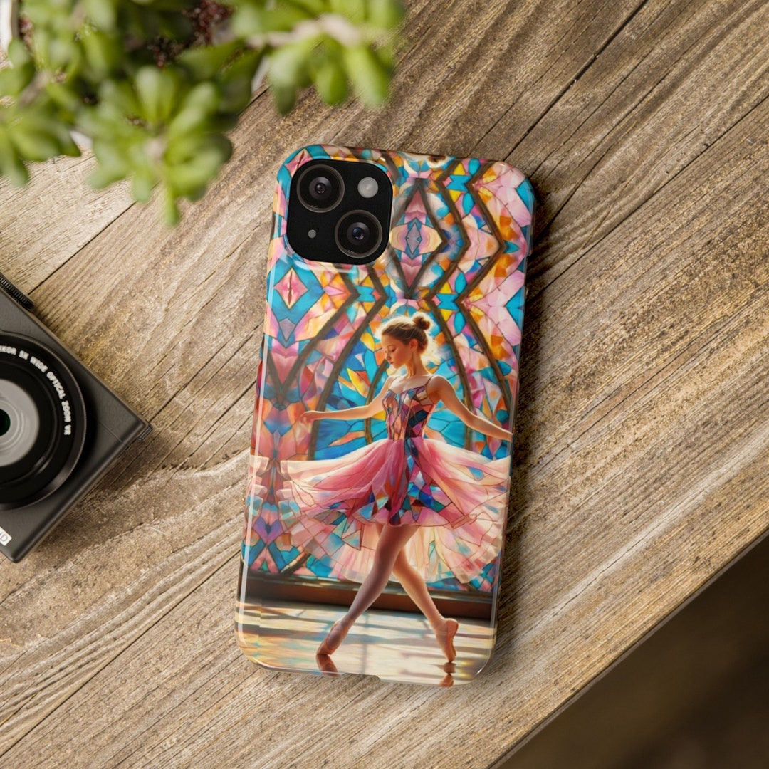 Dancer Phone Case Stained Glass Ballet Pink Retro Design iPhone 12 13 ...