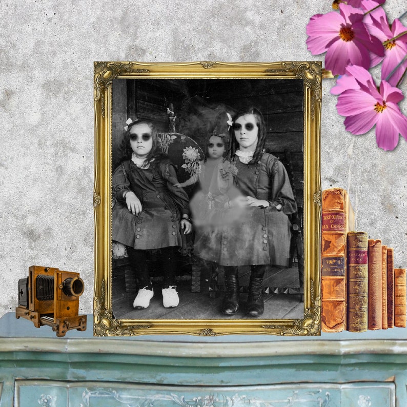 Creepy Girls Photo Victorian Ghost Children Family Vintage - Etsy