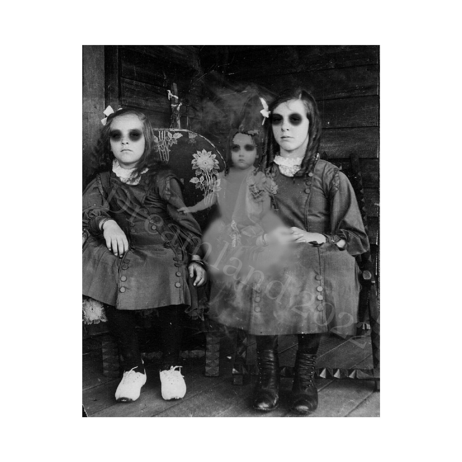Creepy Girls Photo Victorian Ghost Children Family Vintage - Etsy