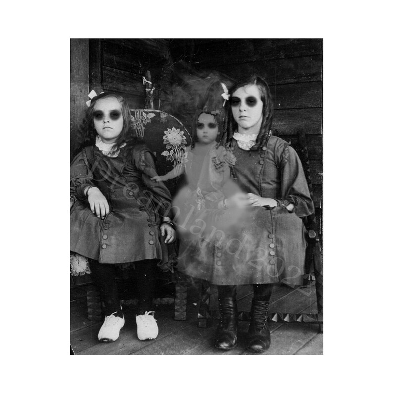 Creepy Girls Photo Victorian Ghost Children Family Vintage - Etsy