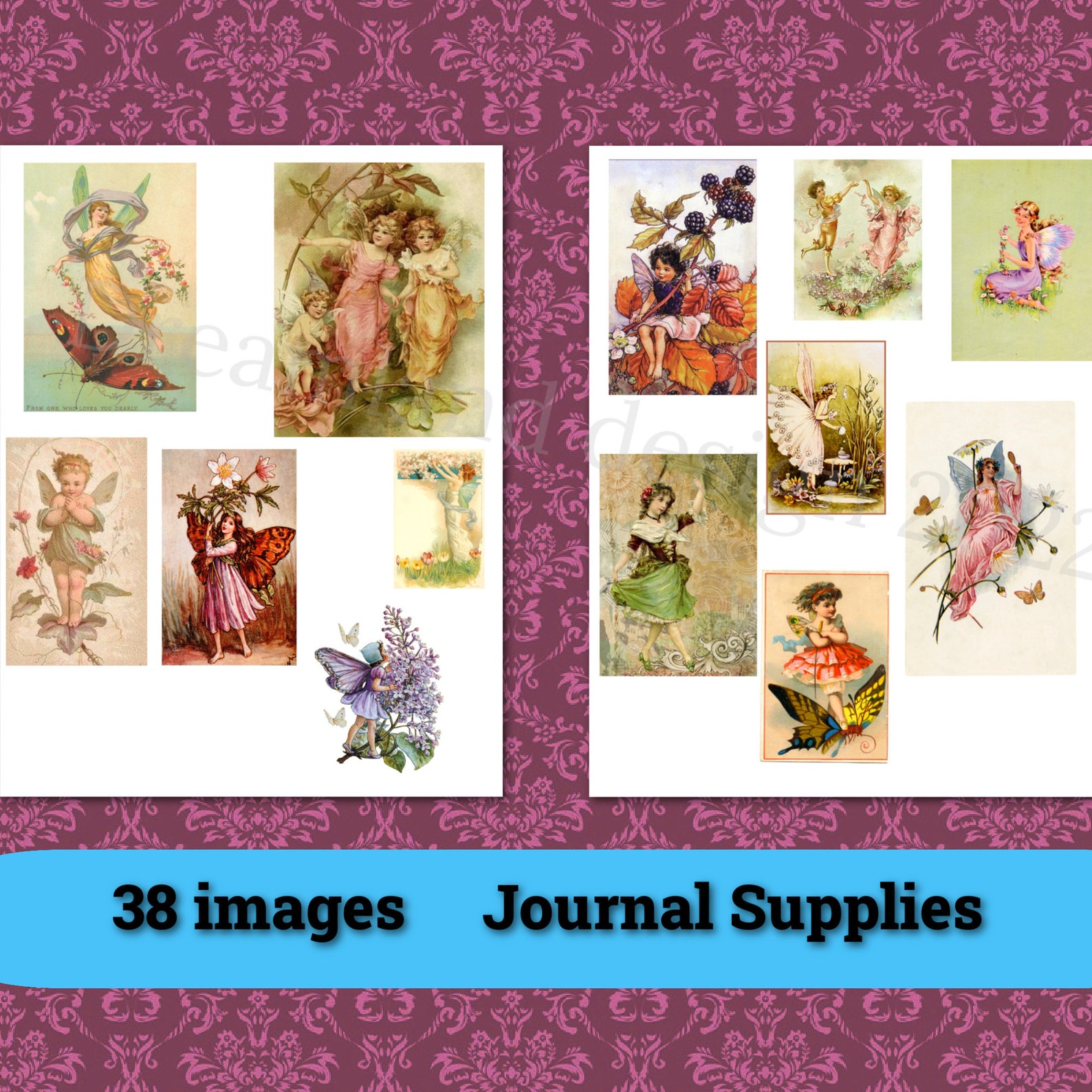 Vintage Fairy Printable Junk Journal Supply Ephemera Collage - Etsy