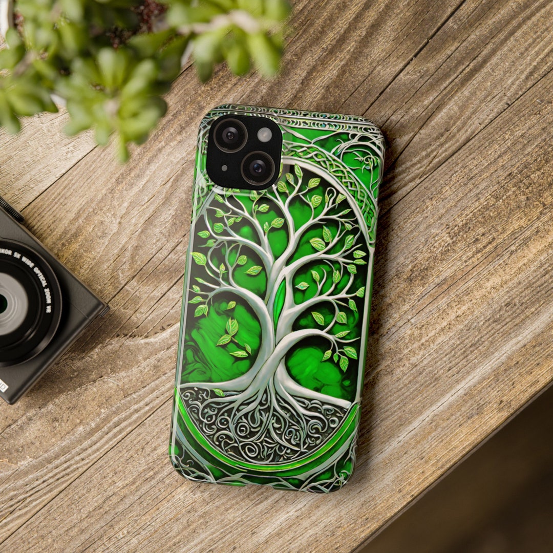 Celtic Tree of Life Slim Phone Case Irish Scottish Gift Green Gray ...
