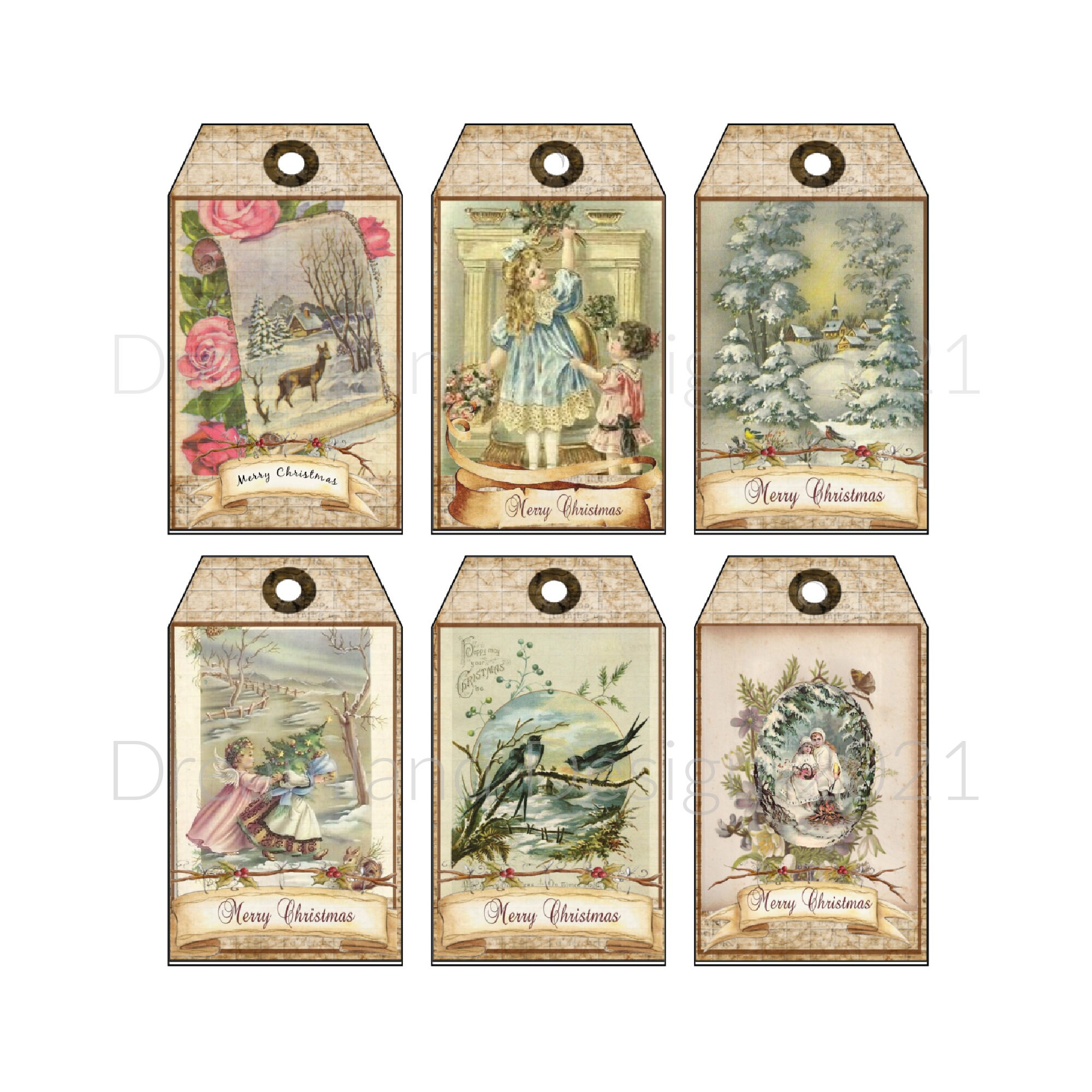 Vintage Printable Christmas Tags Gift Ephemera Holiday Junk - Etsy