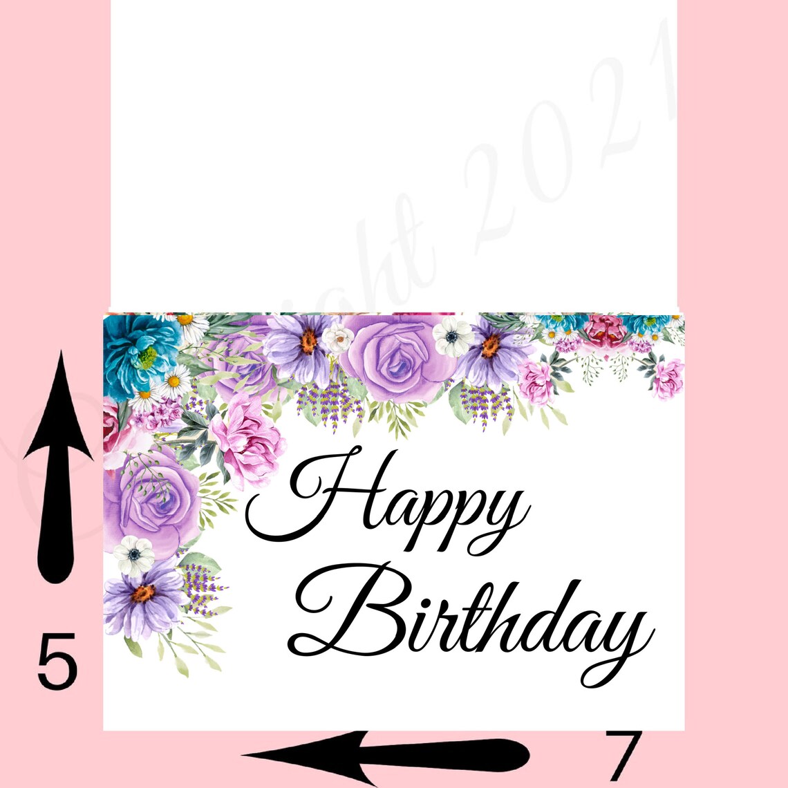 Card Printable Happy Birthday Greeting Card Instant Download | Etsy