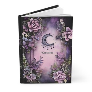 Purple Witchyjournal Personalized Custom Moon Hardcover Gothic Notebook ...