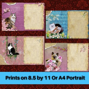 Printable Lined Pages Cats Journal Junk Nature Kittens - Etsy