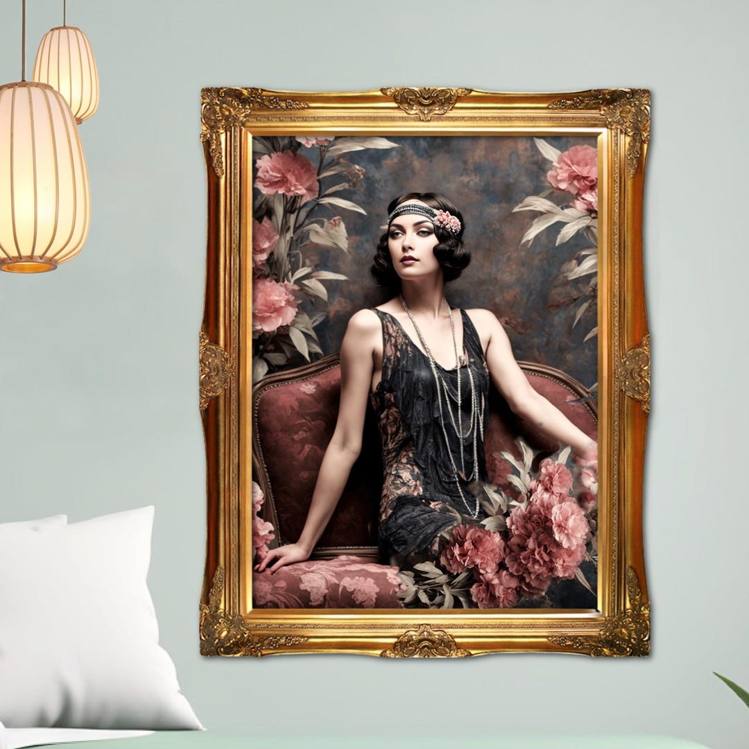 Flapper Retro Art Deco Wall Art Painting Print Gatsby Old Hollywood ...