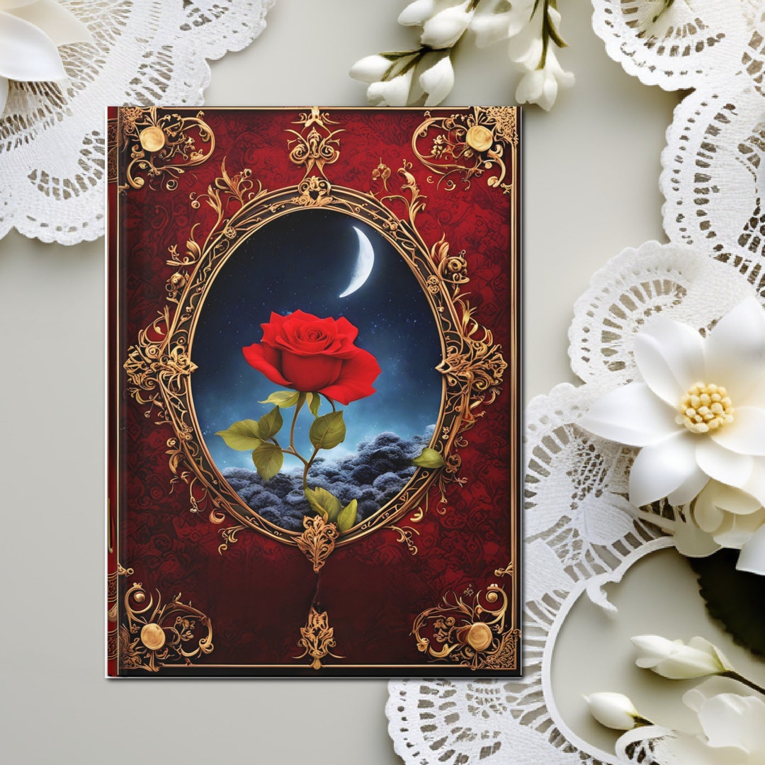 Red Witchy Journal Personalized Custom Hardcover Gothic Faux Velvet ...