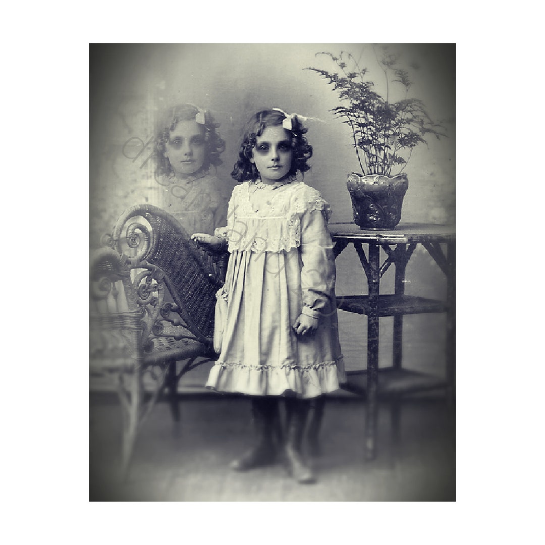 Photo Creepy Victorian Ghost Children Girl Vintage Printable Altered ...