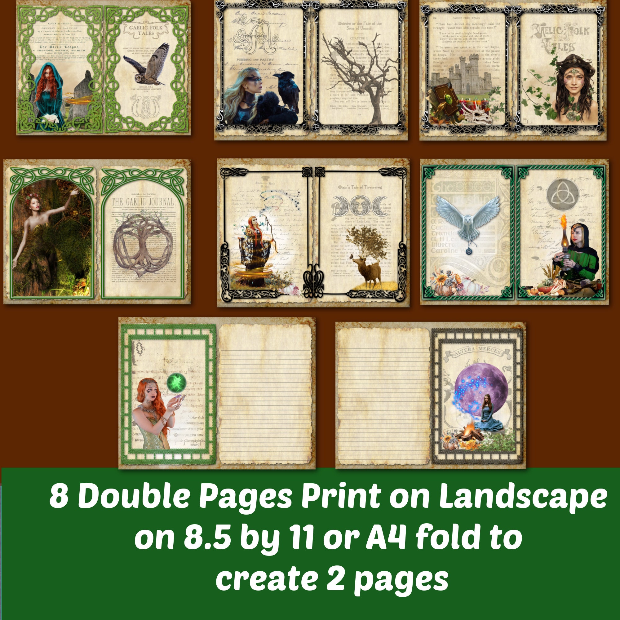 Celtic Witches Journal Pages Kit Halloween Magic Printable - Etsy