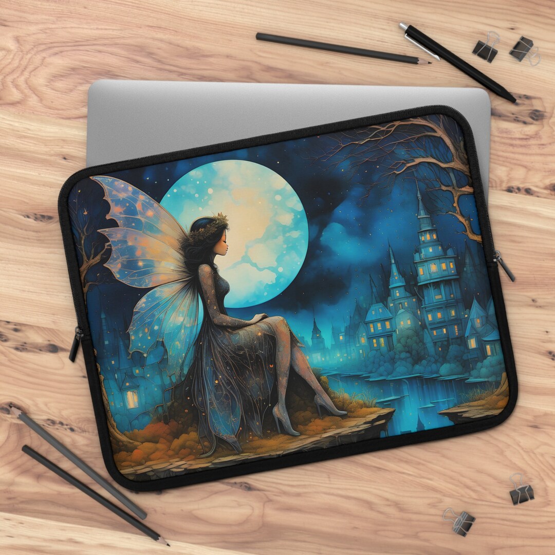 Fairy Nightscape Laptop Case Whimsigoth Night Sky Moon Unique Retro ...