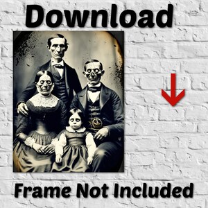 Creepy Family Print Photo Vintage Scary Printable Horror Wall Art ...