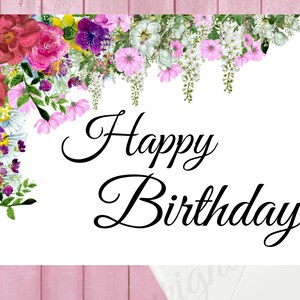Happy Birthday Card Floral Printable Greeting Card Instant Download ...
