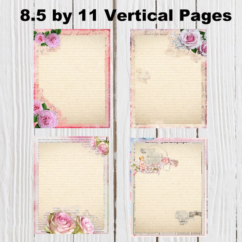 Blank Pages Printable Roses Journal Vintage Collage Junk - Etsy