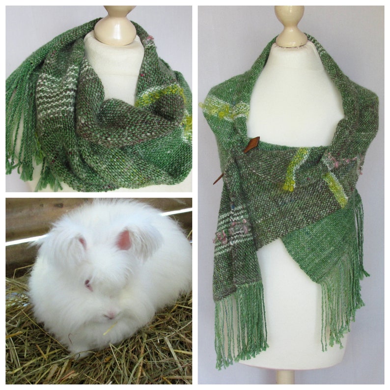 Handwoven Scarf for Women Handspun 50% Angora Bunny Wool / - Etsy