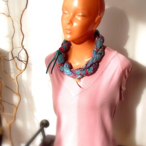 Art Yarn Jewelry Wool Silk Fiber Necklace Colorful Boho Chunky Jewelry ...