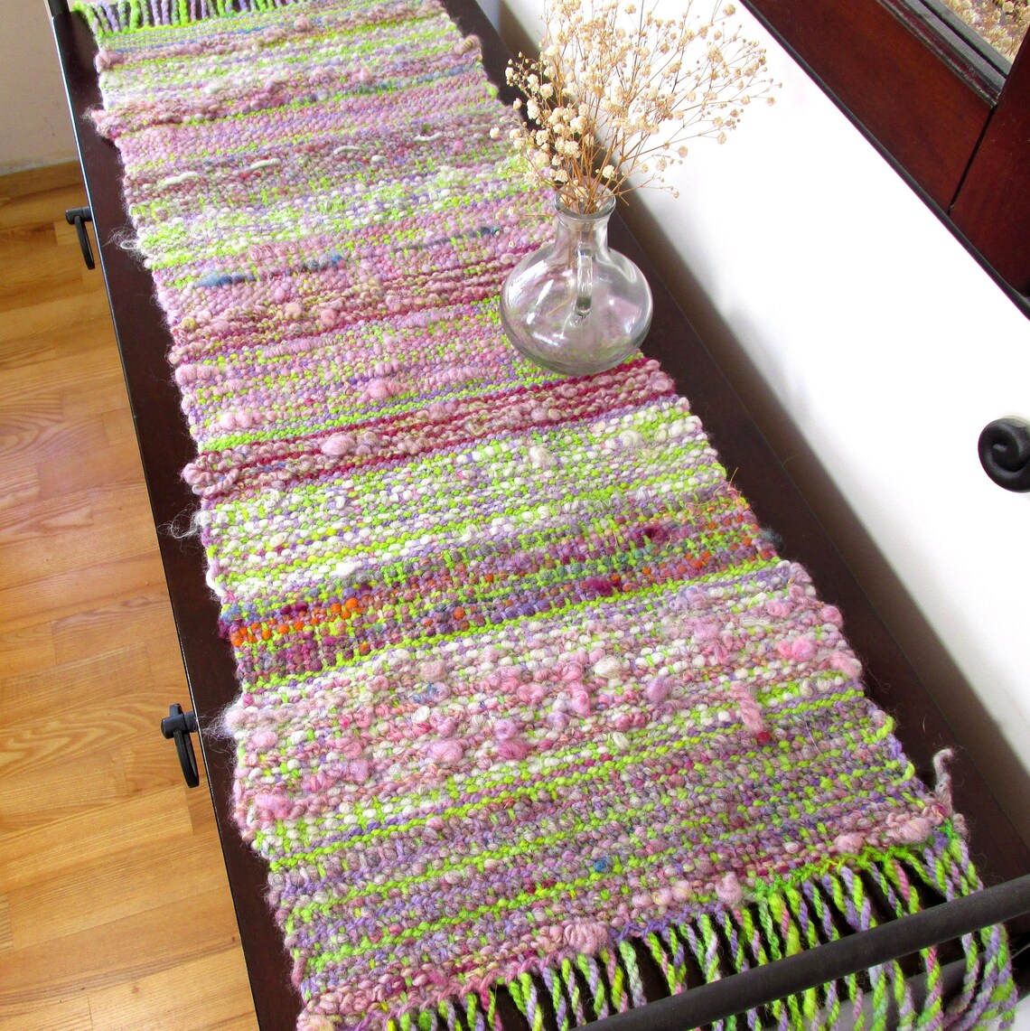 Handwoven Country Home Style Table Runner Farmhouse Chic Striped Woven ...